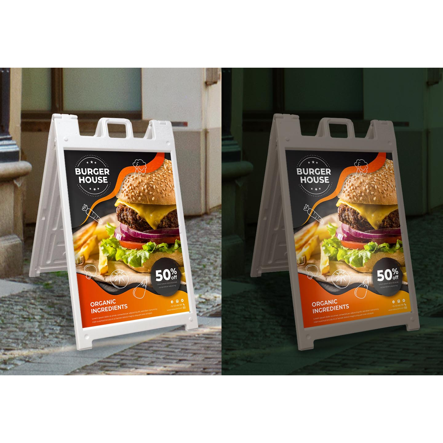 Reflective Plastic A-Frame signage for outdoor advertising | 777Sign